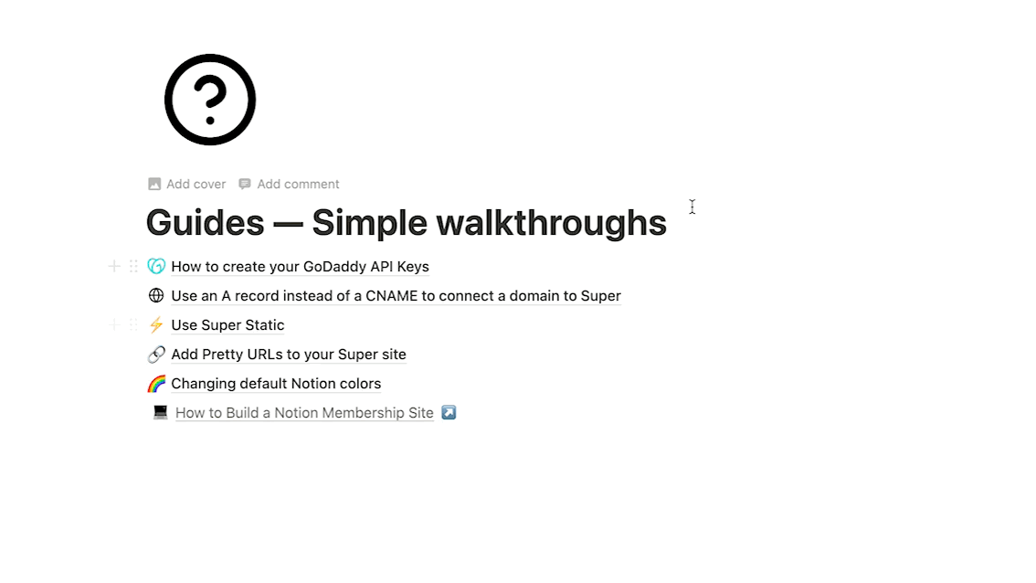 How to create a Navigation bar in Notion with Super