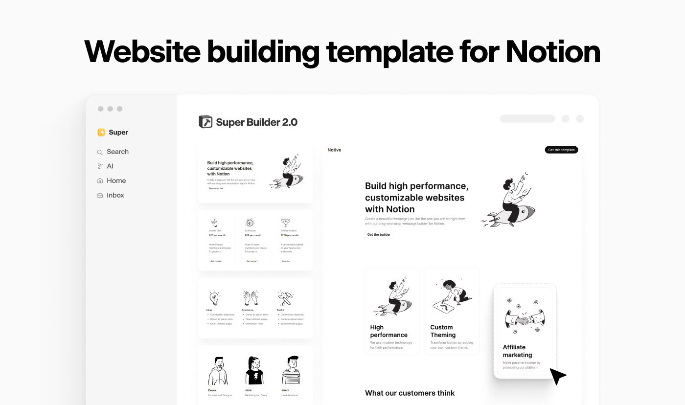Super Builder – Website building template for Notion