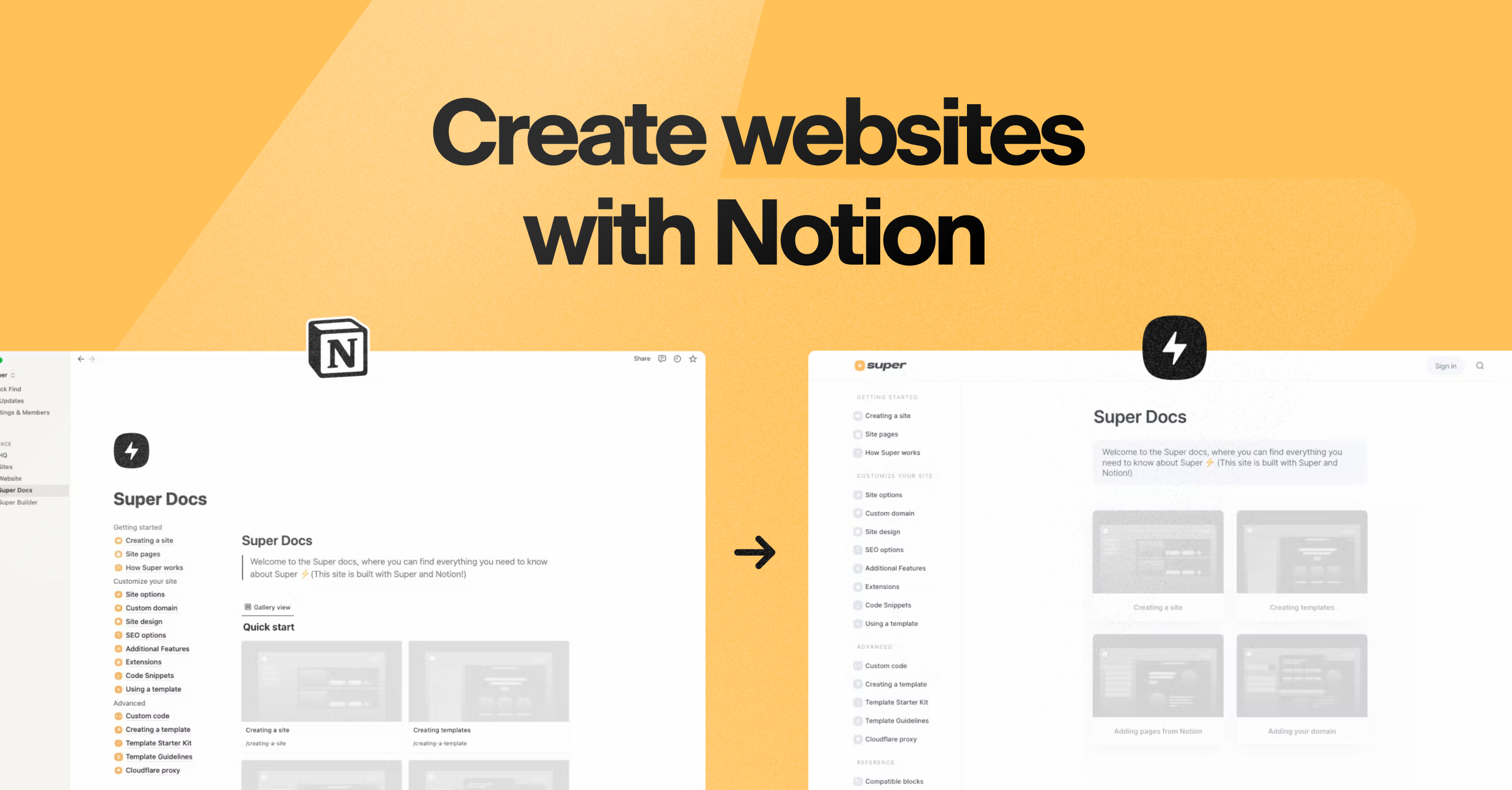 Super Create Websites With Notion