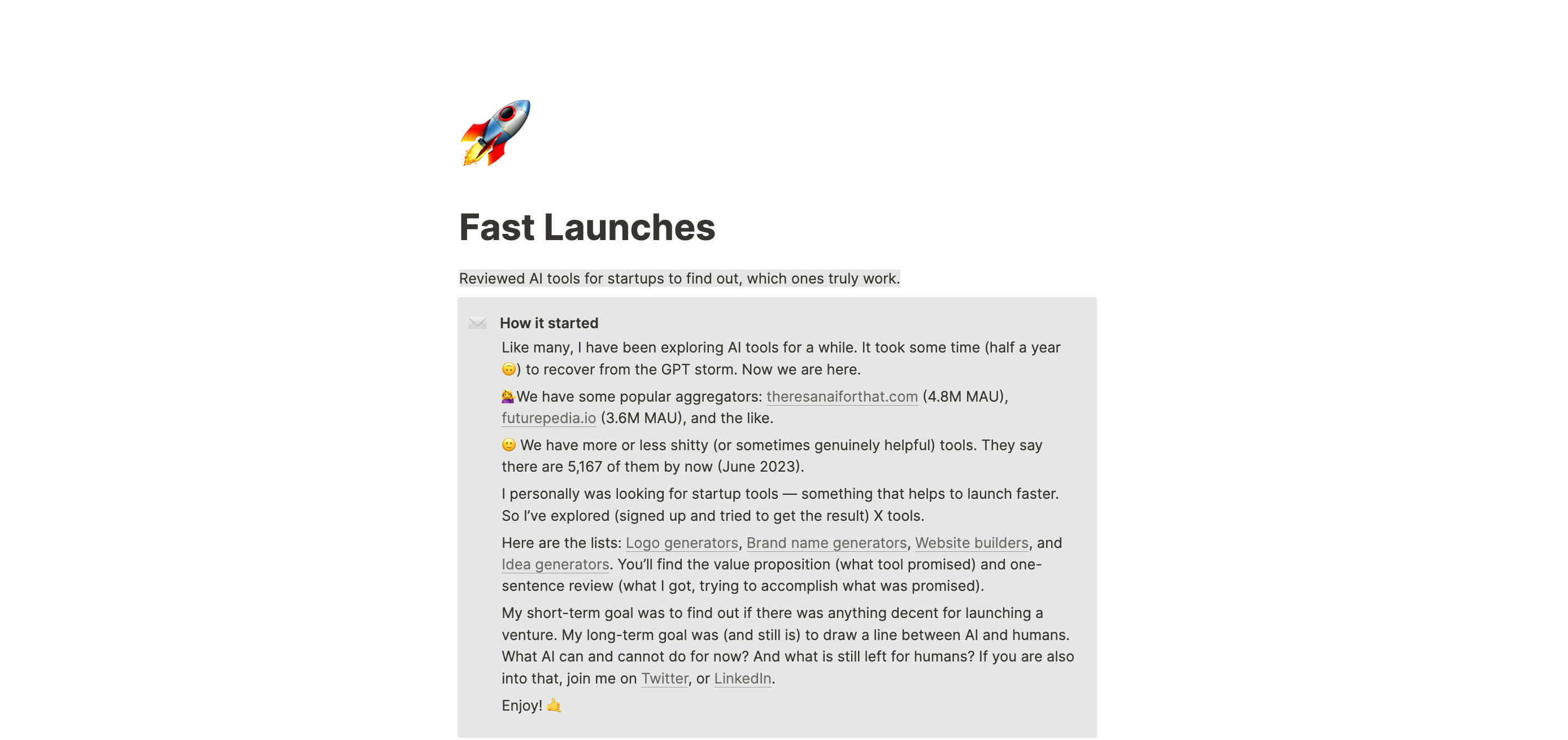 Fast Launches