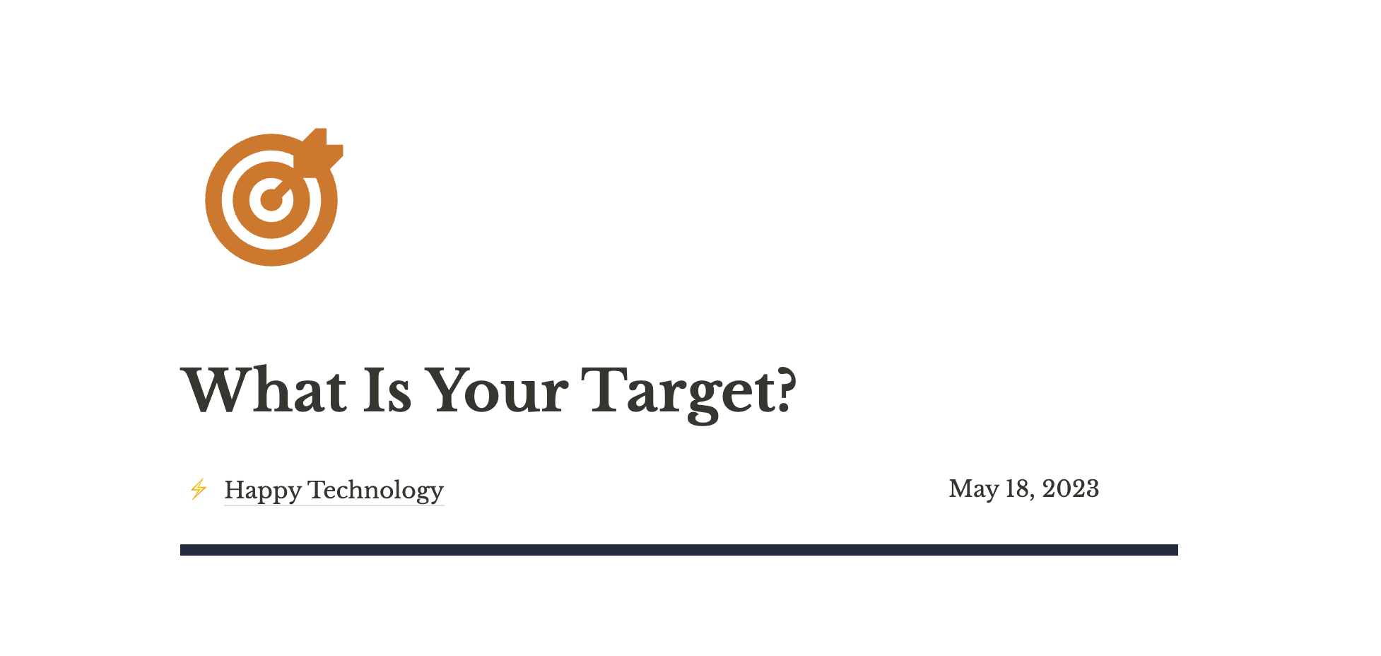 What Is Your Target?