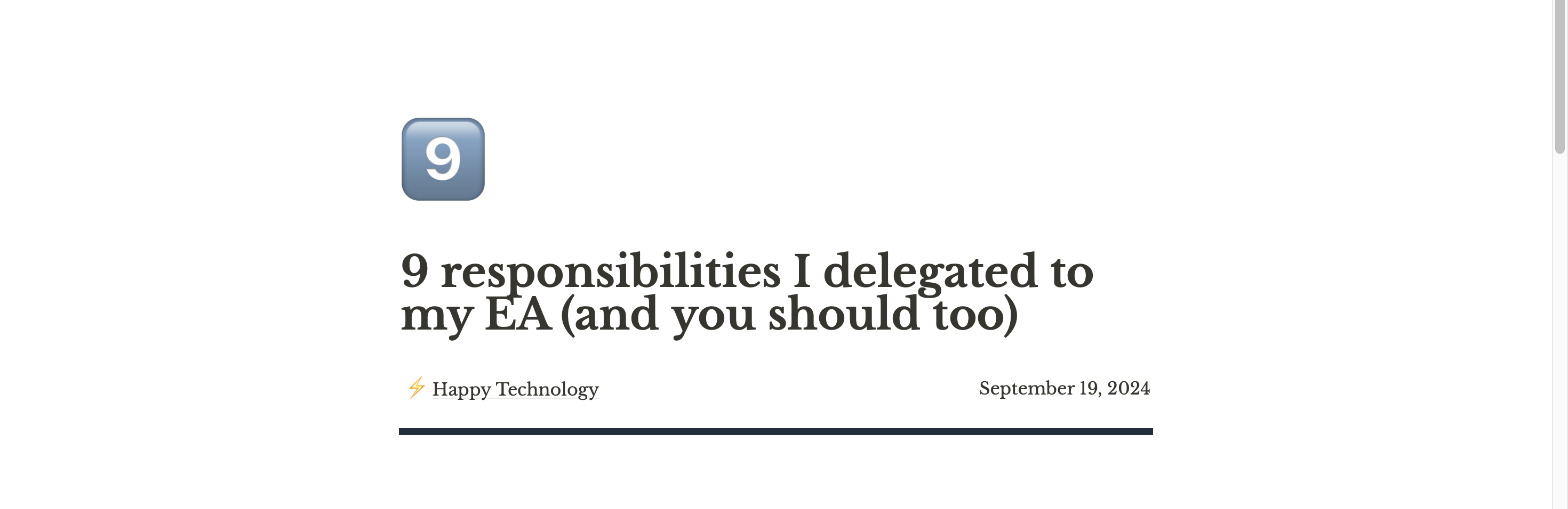 # 9 responsibilities I delegated to my EA (and you should too) [Happy ...