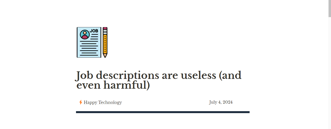 Job descriptions are useless (and even harmful)