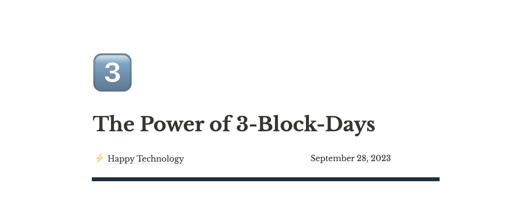 The Power of 3-Block-Days