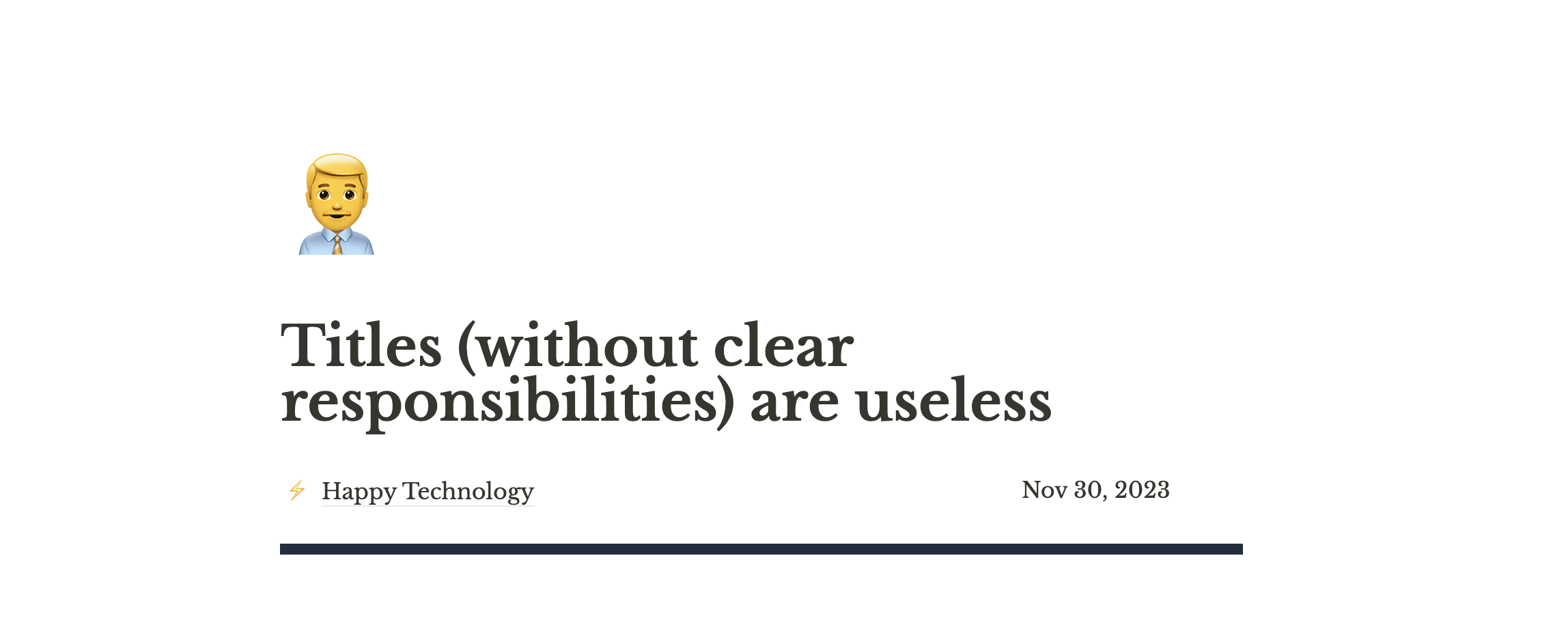 Titles (without clear responsibilities) are useless