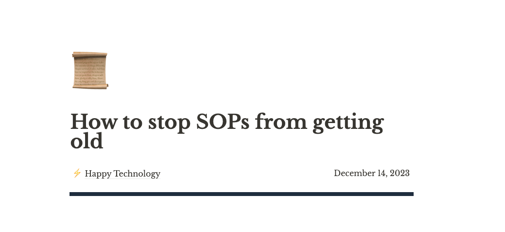 How to stop SOPs from getting old
