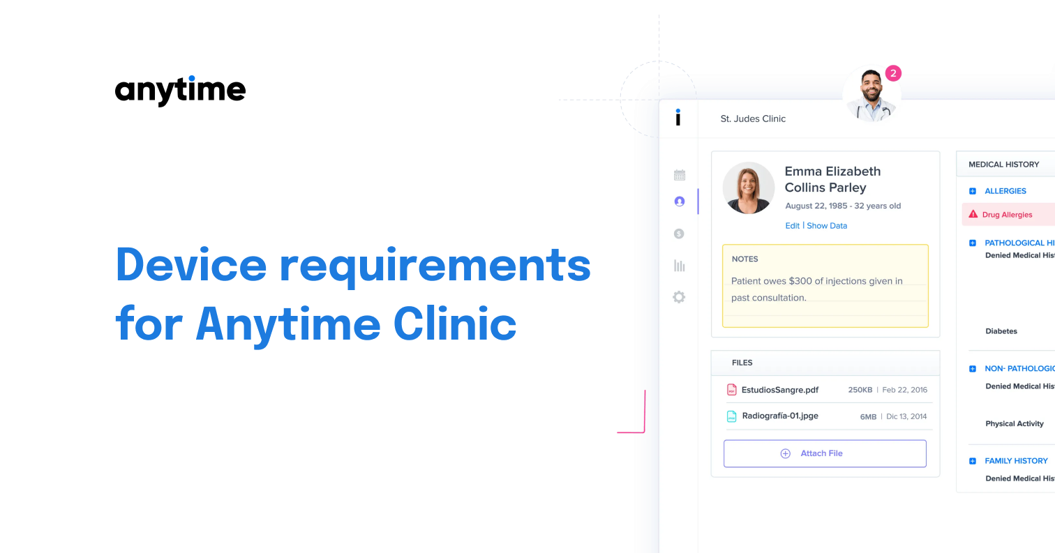 Device requirements for Anytime Clinic