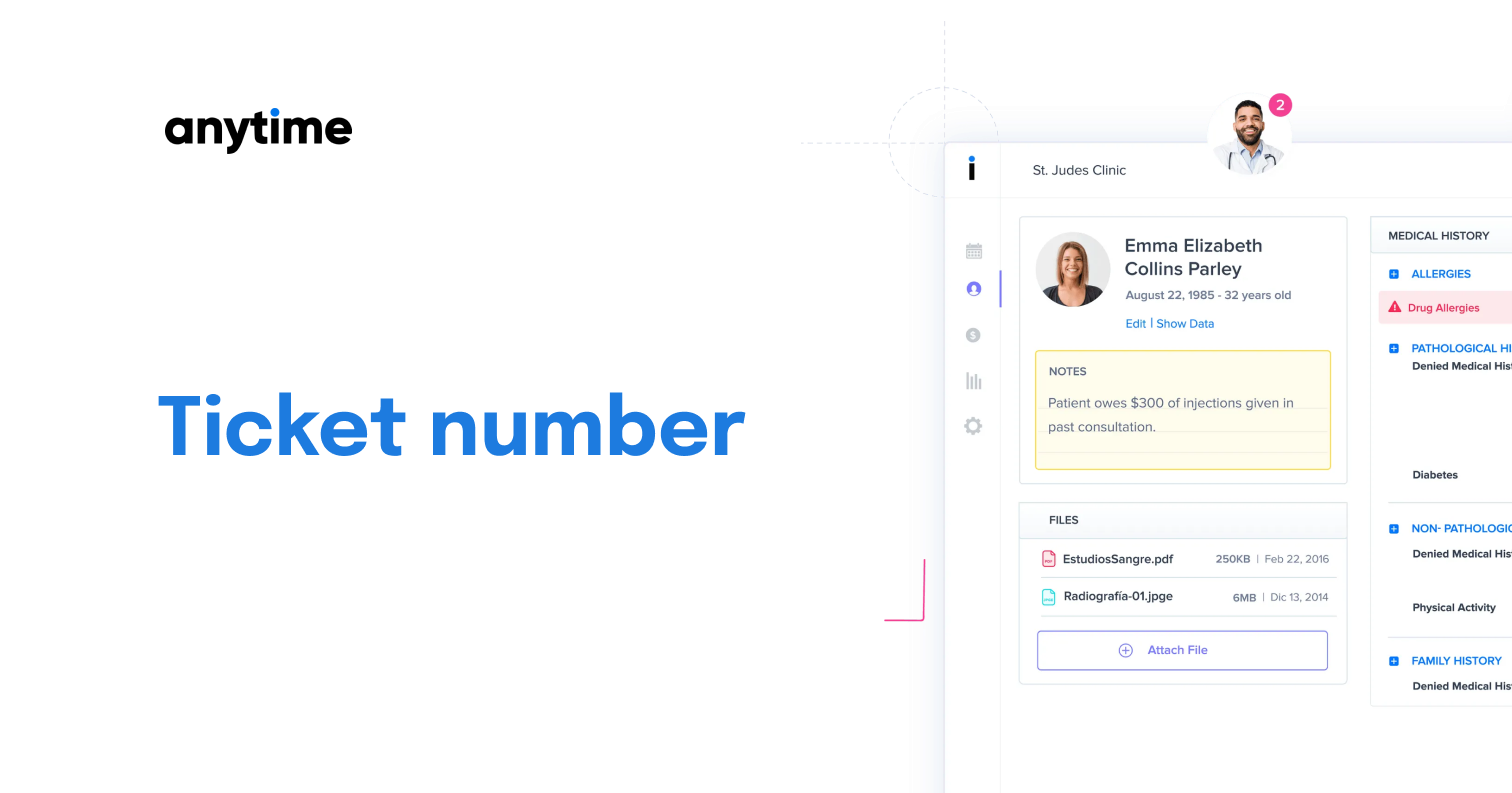 Add ticket numbers in your medical consultation | Anytime Clinic