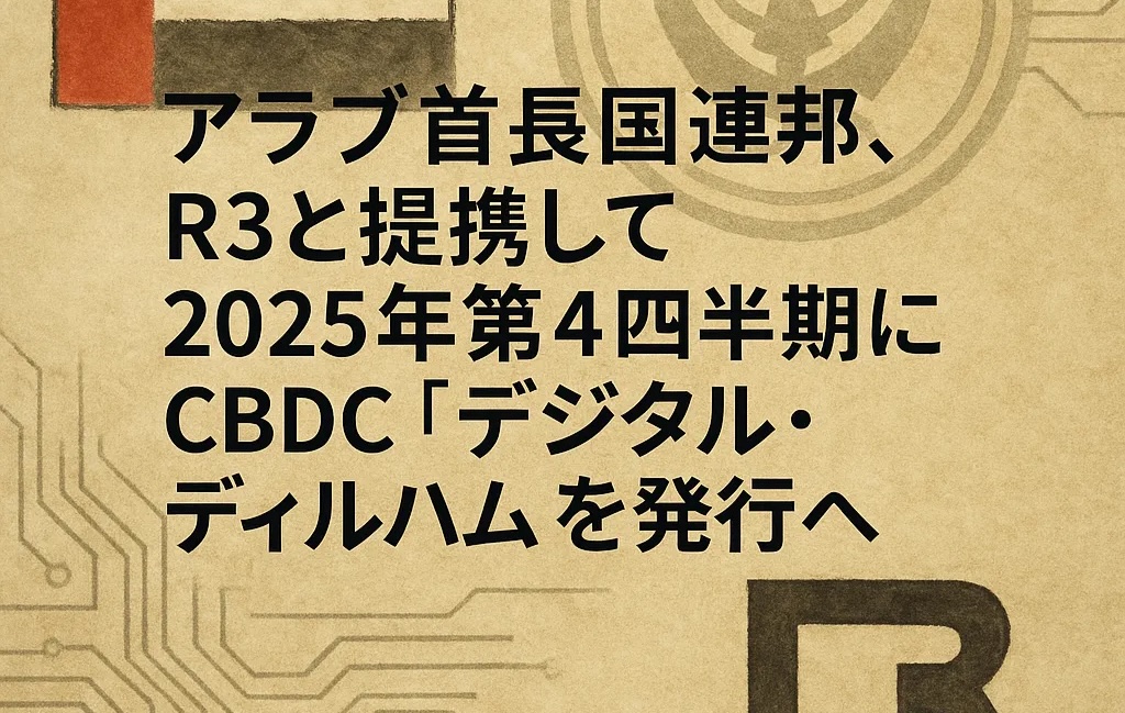 アラブ首長国連邦、R3と提携して2025年第4四半期にCBDC「デジタル・ディルハム」を発行へ