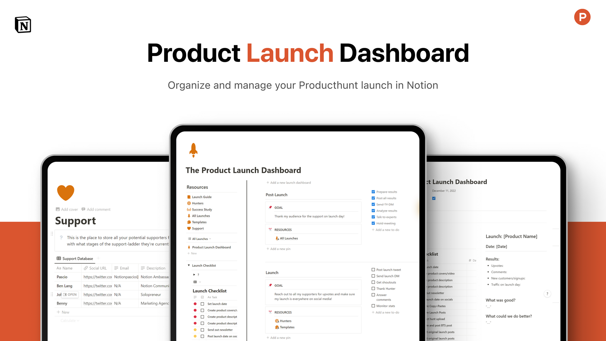 Product Launch Dashboard: Get to the Top of Product Hunt