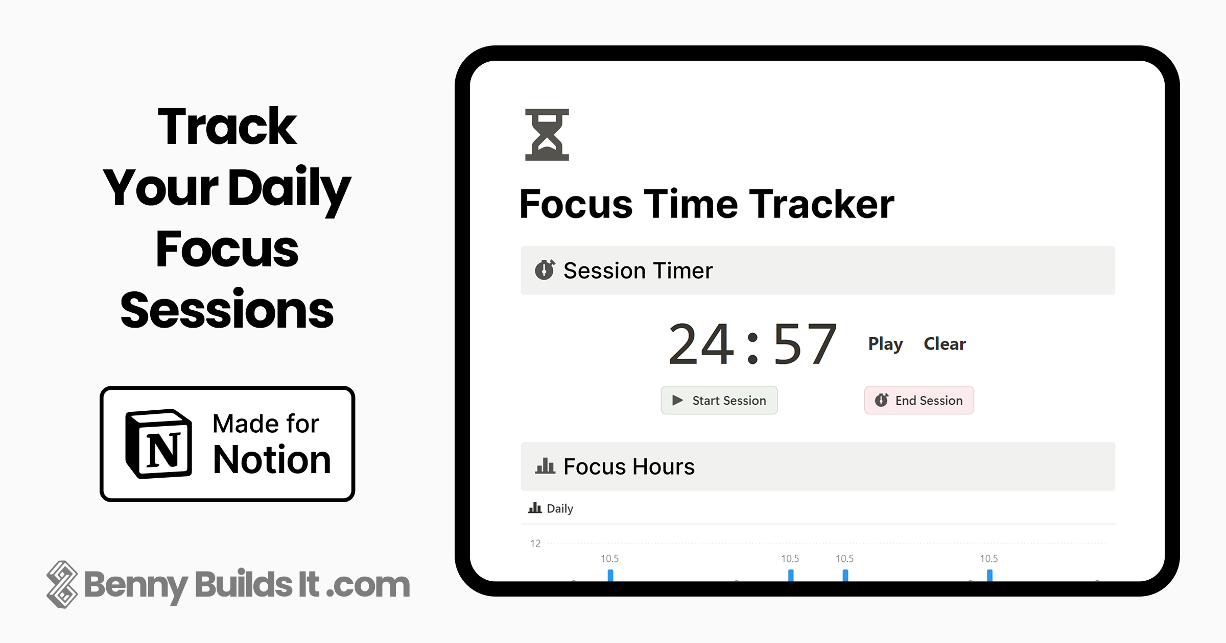 Notion Focus Time Tracker Template (2025) | Benny Builds It